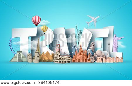 Travel 3d Text Vector Vector & Photo (Free Trial) | Bigstock