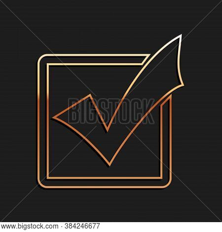 Gold Check Mark Box Vector & Photo (Free Trial) | Bigstock