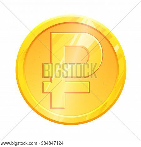 Rub Golden Ruble Coin Vector & Photo (Free Trial) | Bigstock