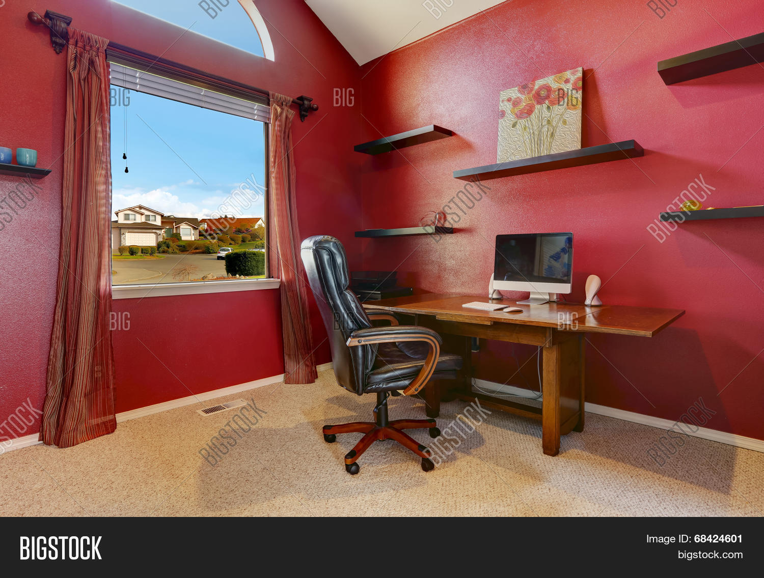 Bright Red Office Room Image & Photo (Free Trial) | Bigstock