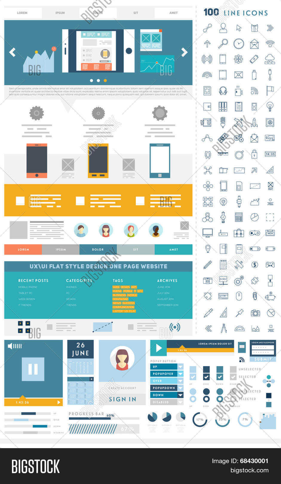 One Page Website Vector & Photo (Free Trial) | Bigstock