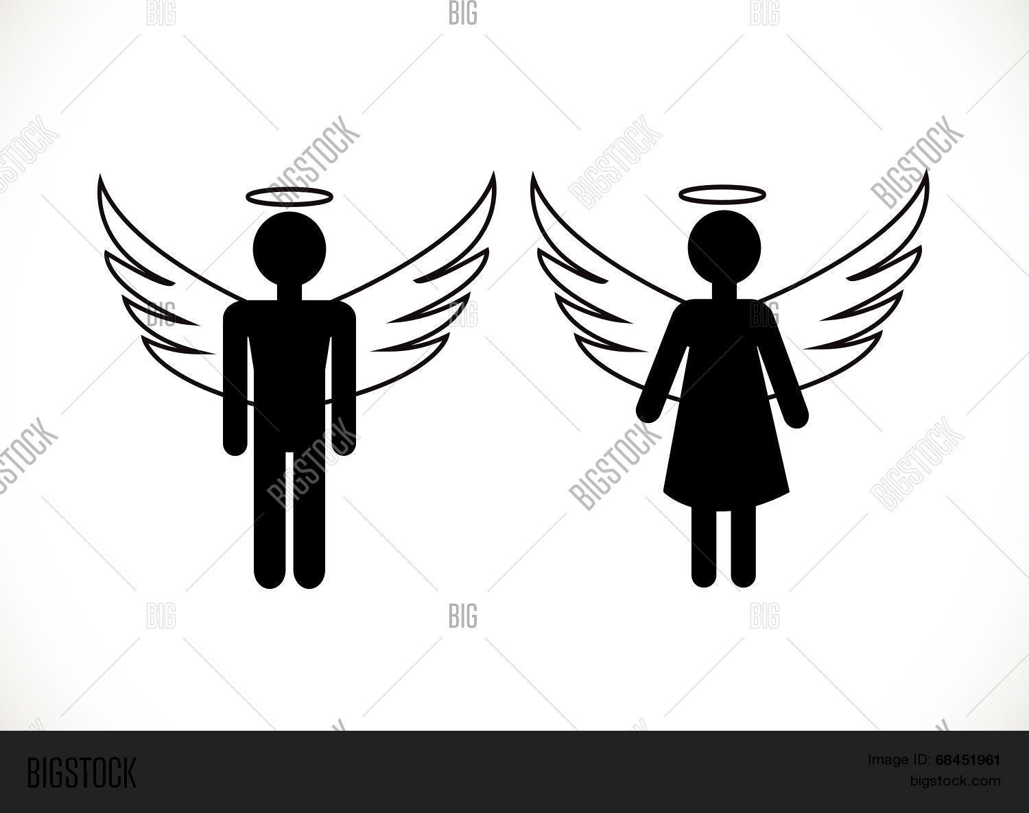 Pictogram Angel Devil Vector & Photo (Free Trial) | Bigstock