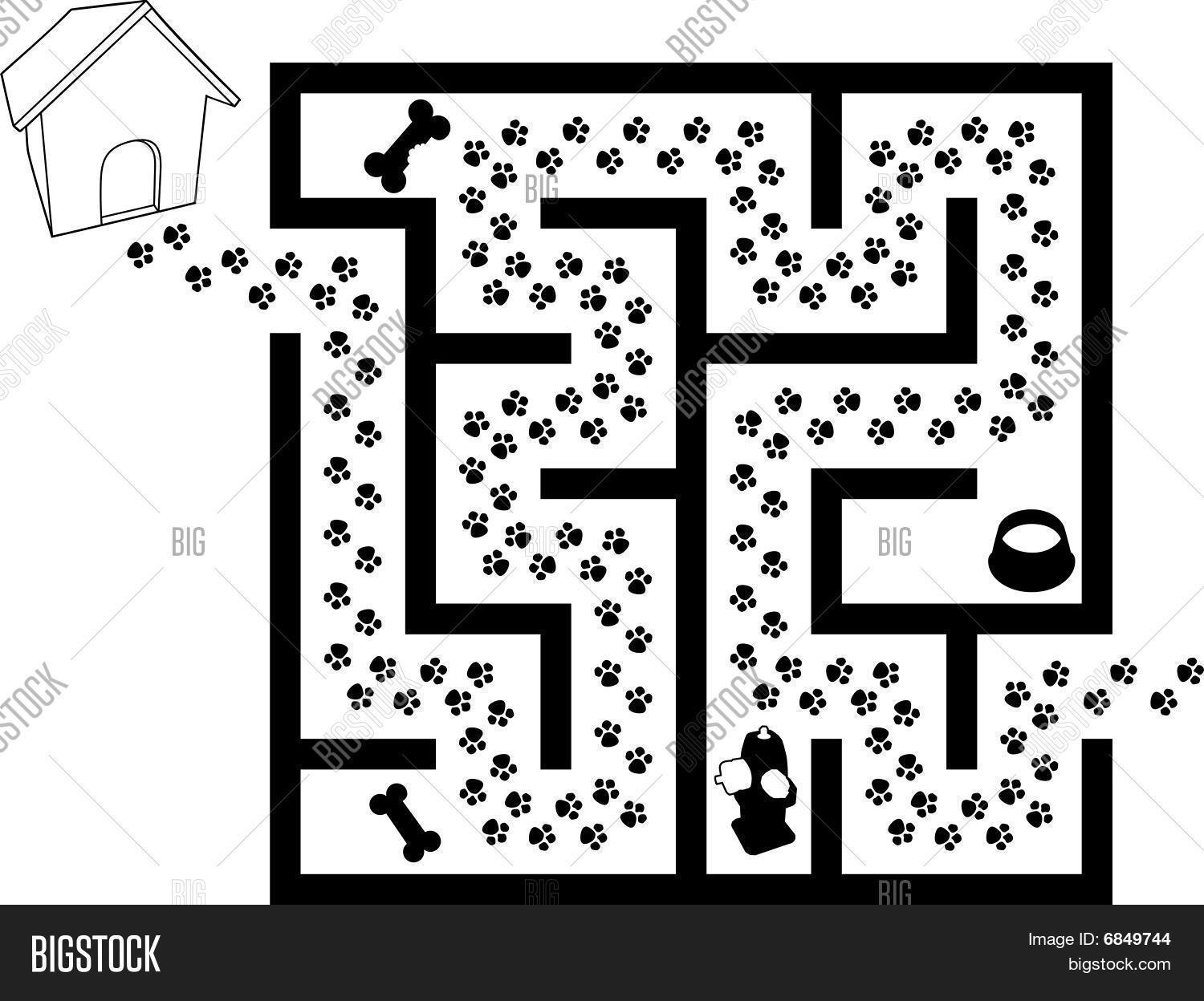 Maze Puzzle Pet Puppy Vector & Photo (Free Trial) | Bigstock