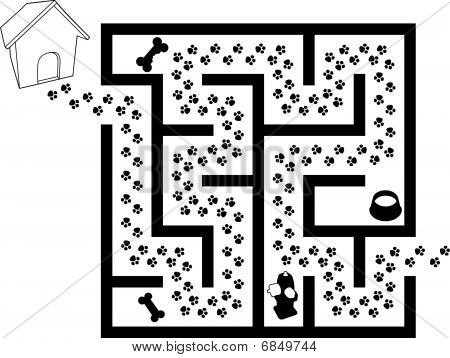 Maze Puzzle Pet Puppy Vector & Photo (Free Trial) | Bigstock