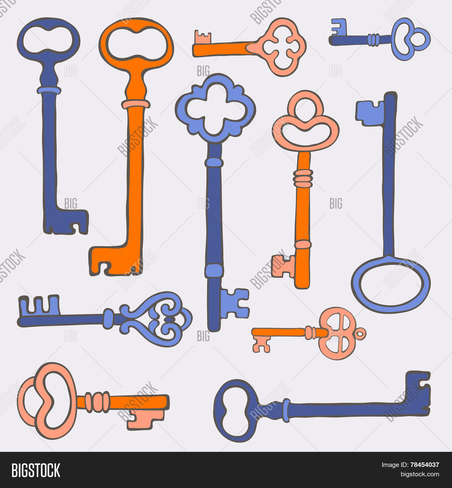 Retro Keys Background Vector & Photo (Free Trial) | Bigstock