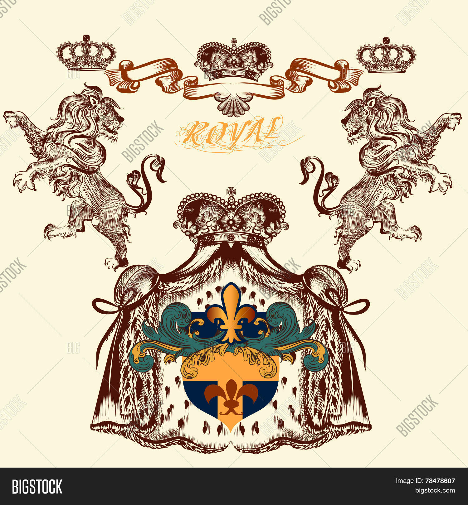 Heraldic Design Lion Vector & Photo (Free Trial) | Bigstock