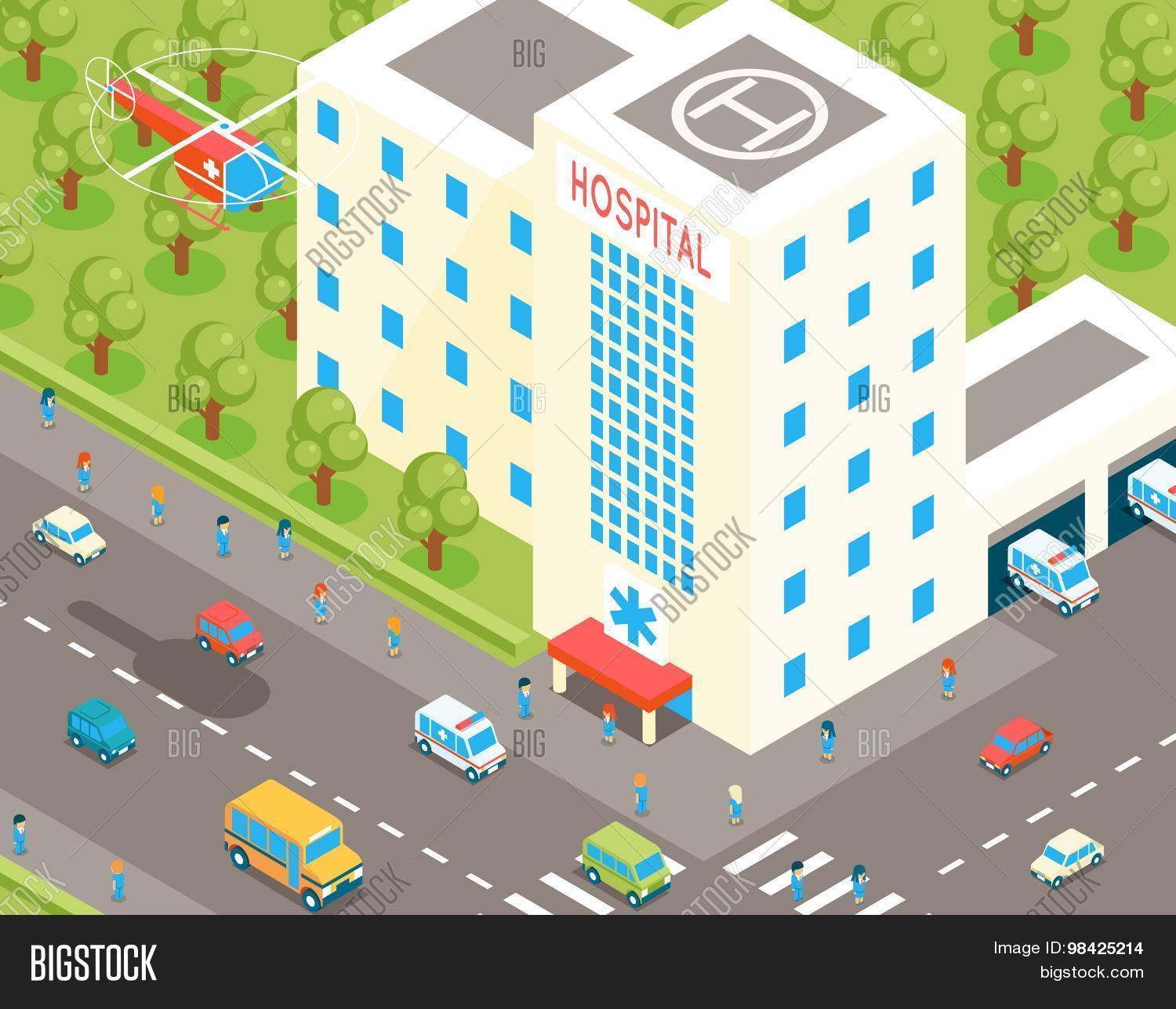 Isometric Hospital Vector & Photo (Free Trial) | Bigstock