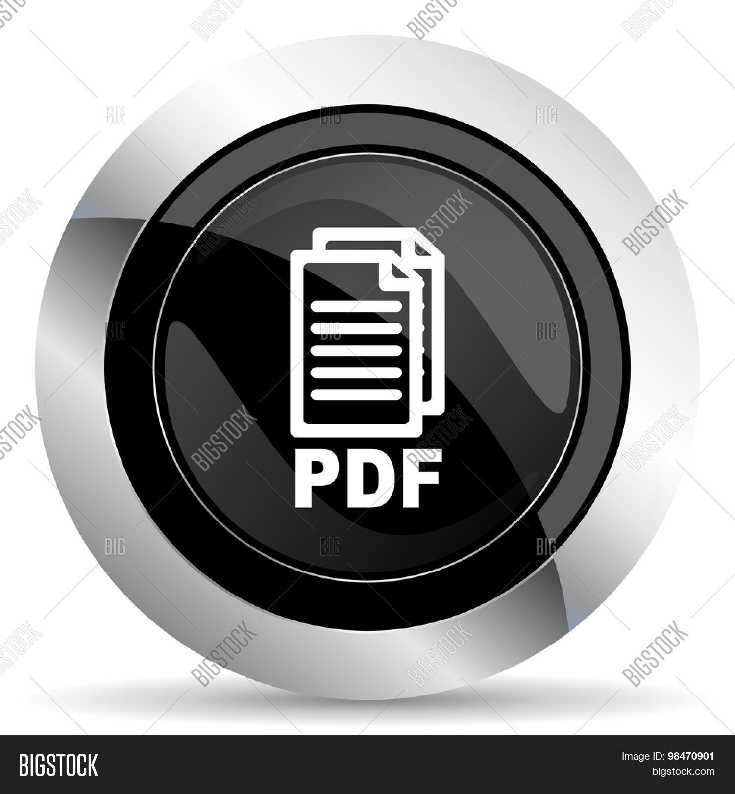 Pdf Icon, Black Chrome Image & Photo (Free Trial) | Bigstock