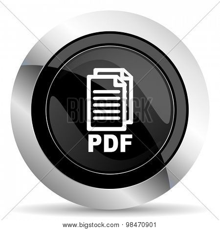 Pdf Icon, Black Chrome Image & Photo (Free Trial) | Bigstock