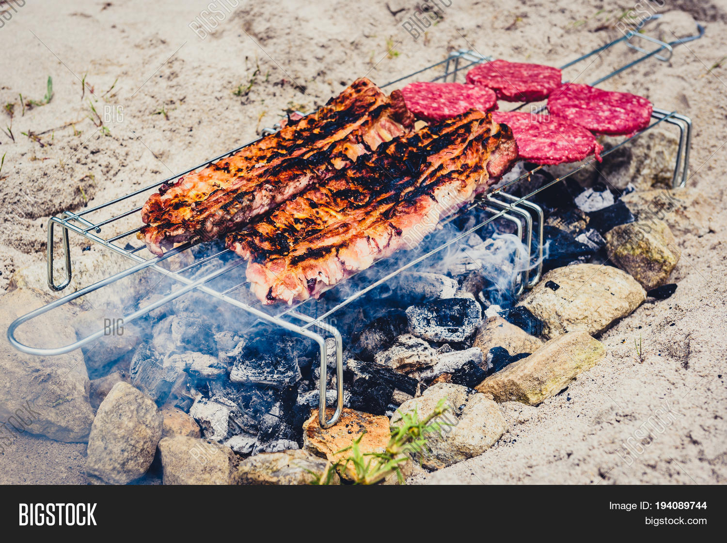 Pork Ribs Burgers On Image & Photo (Free Trial) | Bigstock
