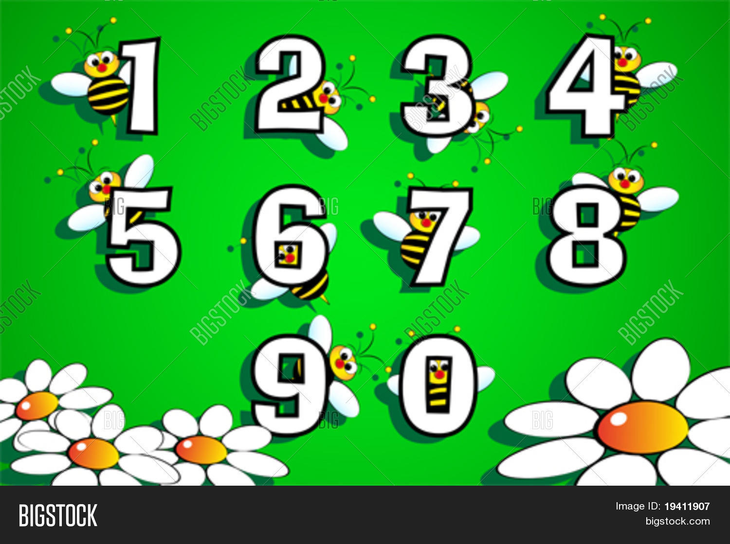 Bees Numbers Series Vector & Photo (Free Trial) | Bigstock