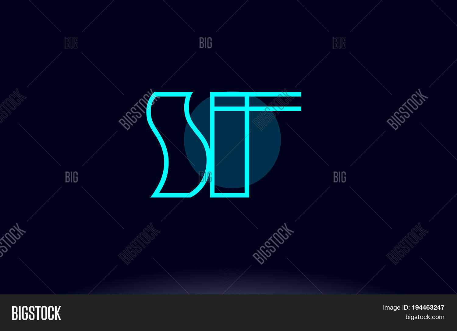 Sf S F Blue Line Vector & Photo (Free Trial) | Bigstock