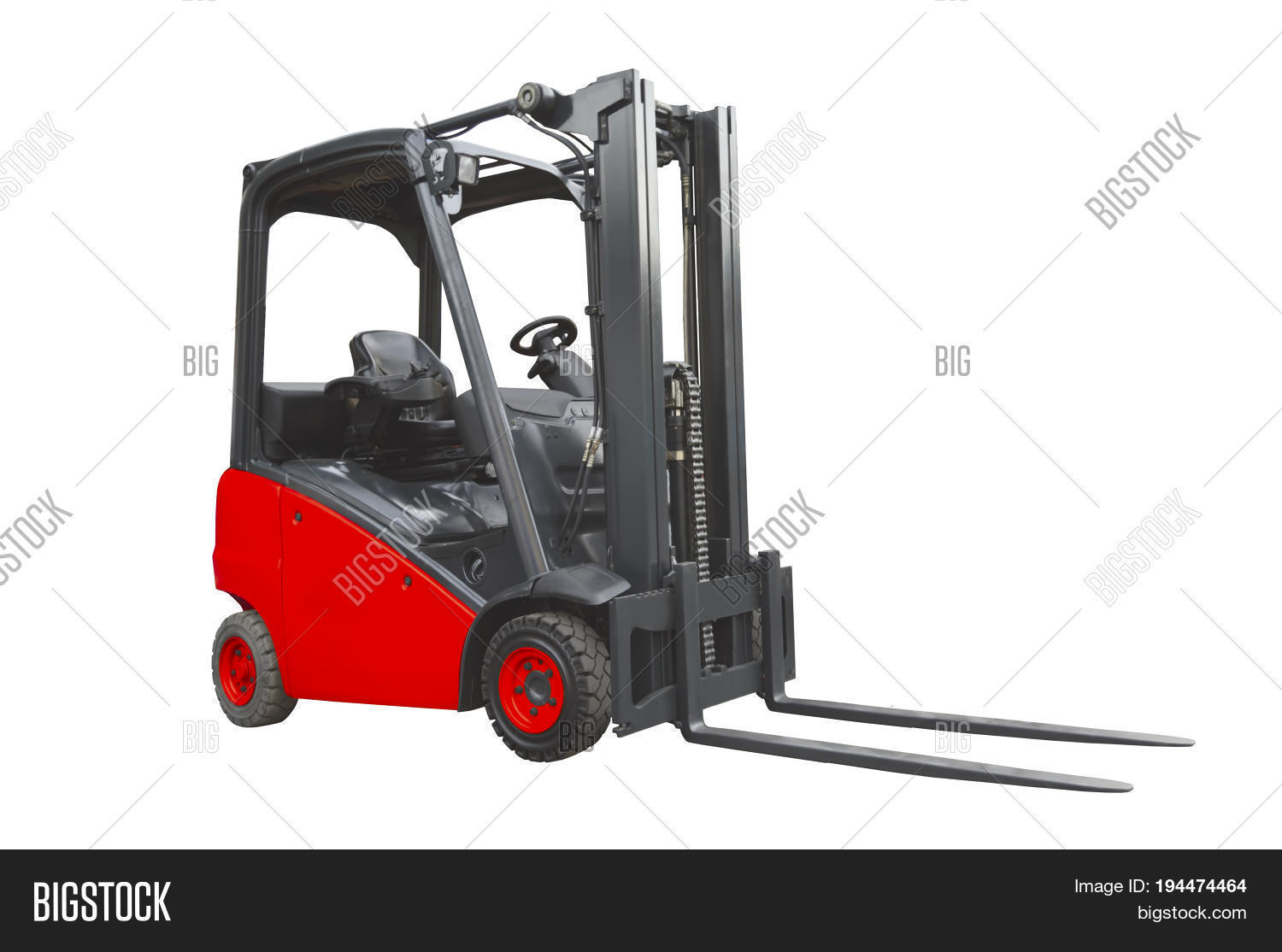Red Forklift Isolated Image & Photo (Free Trial) | Bigstock
