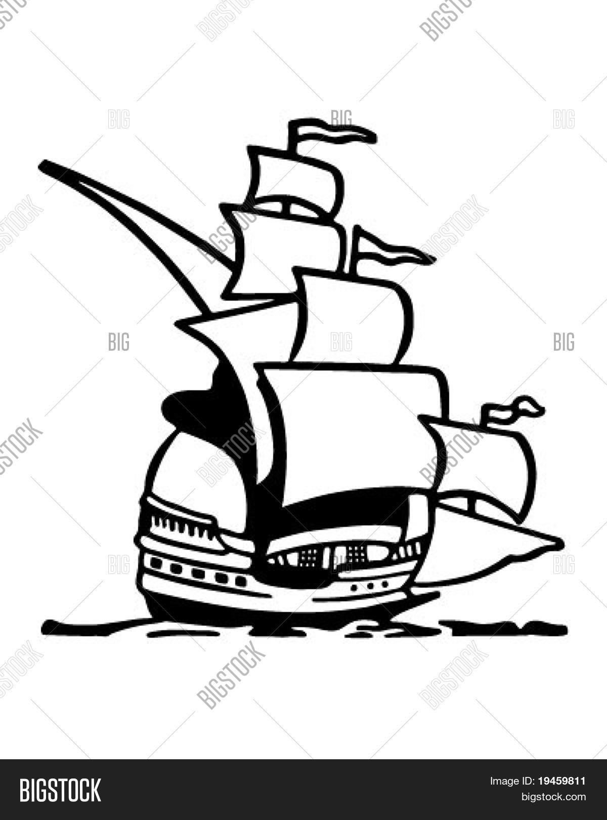 Clipper Ship - Retro Vector & Photo (Free Trial) | Bigstock