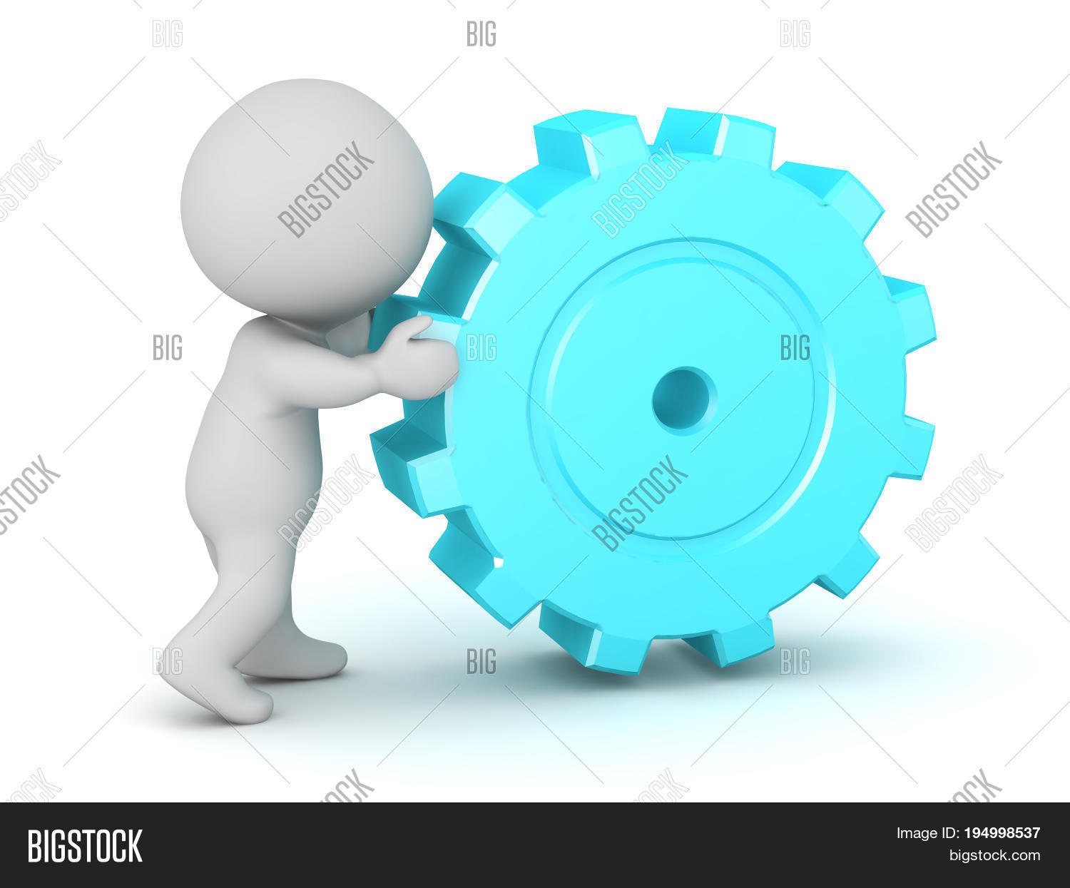 3D Character Pushing Image & Photo (Free Trial) | Bigstock