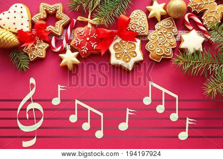 Christmas Music Notes Background Images, Illustrations & Vectors (Free ...