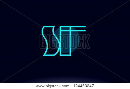 Sf S F Blue Line Vector & Photo (Free Trial) | Bigstock