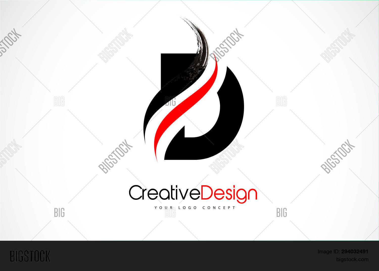 Red Black D Letter Vector & Photo (Free Trial) | Bigstock