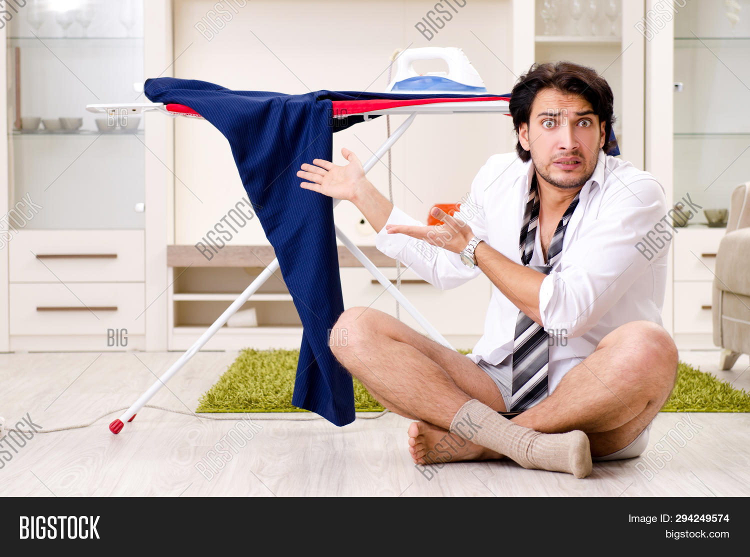Young Man Ironing Image & Photo (Free Trial) | Bigstock
