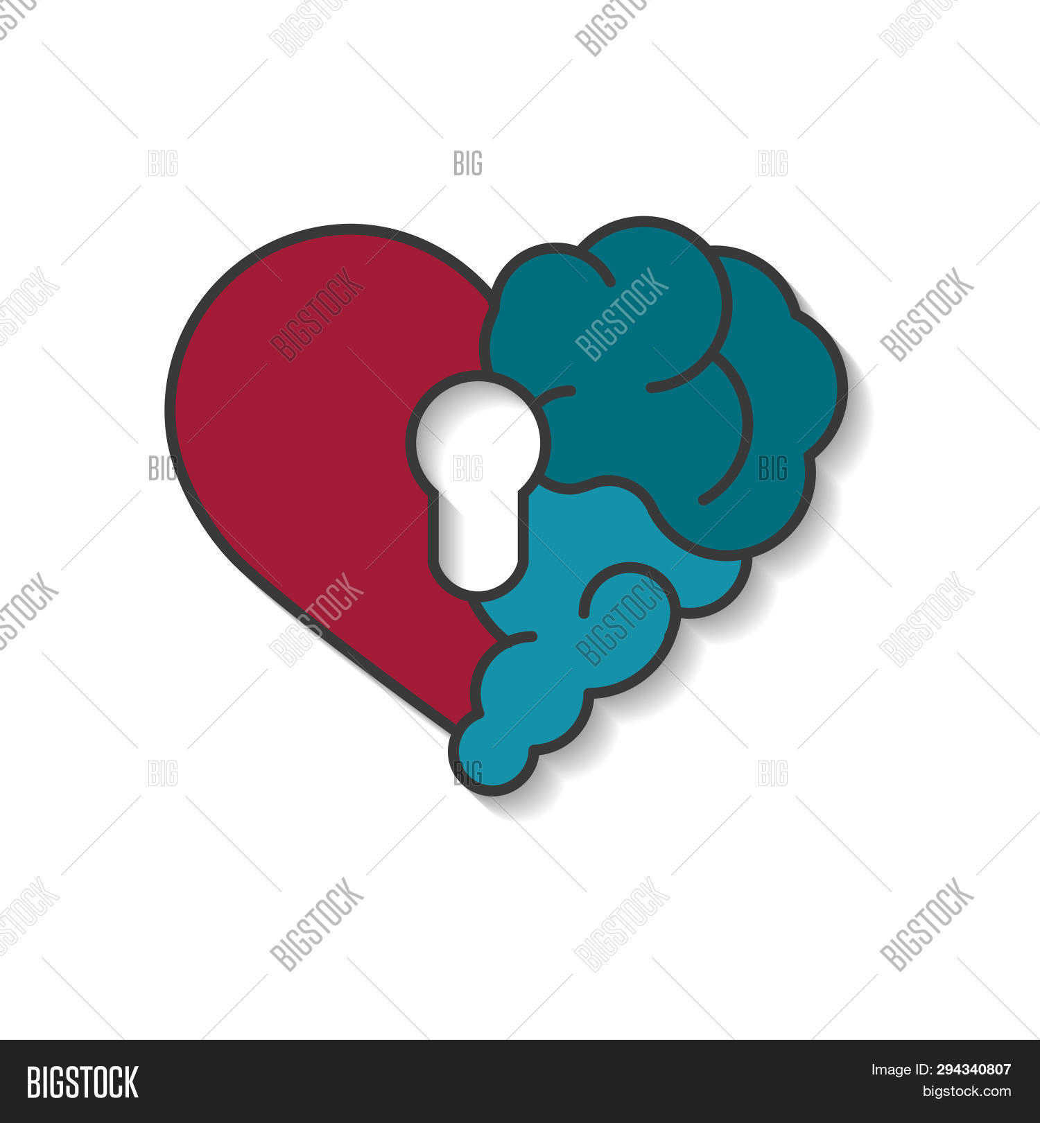 Emotional Brain Lock Vector & Photo (Free Trial) | Bigstock