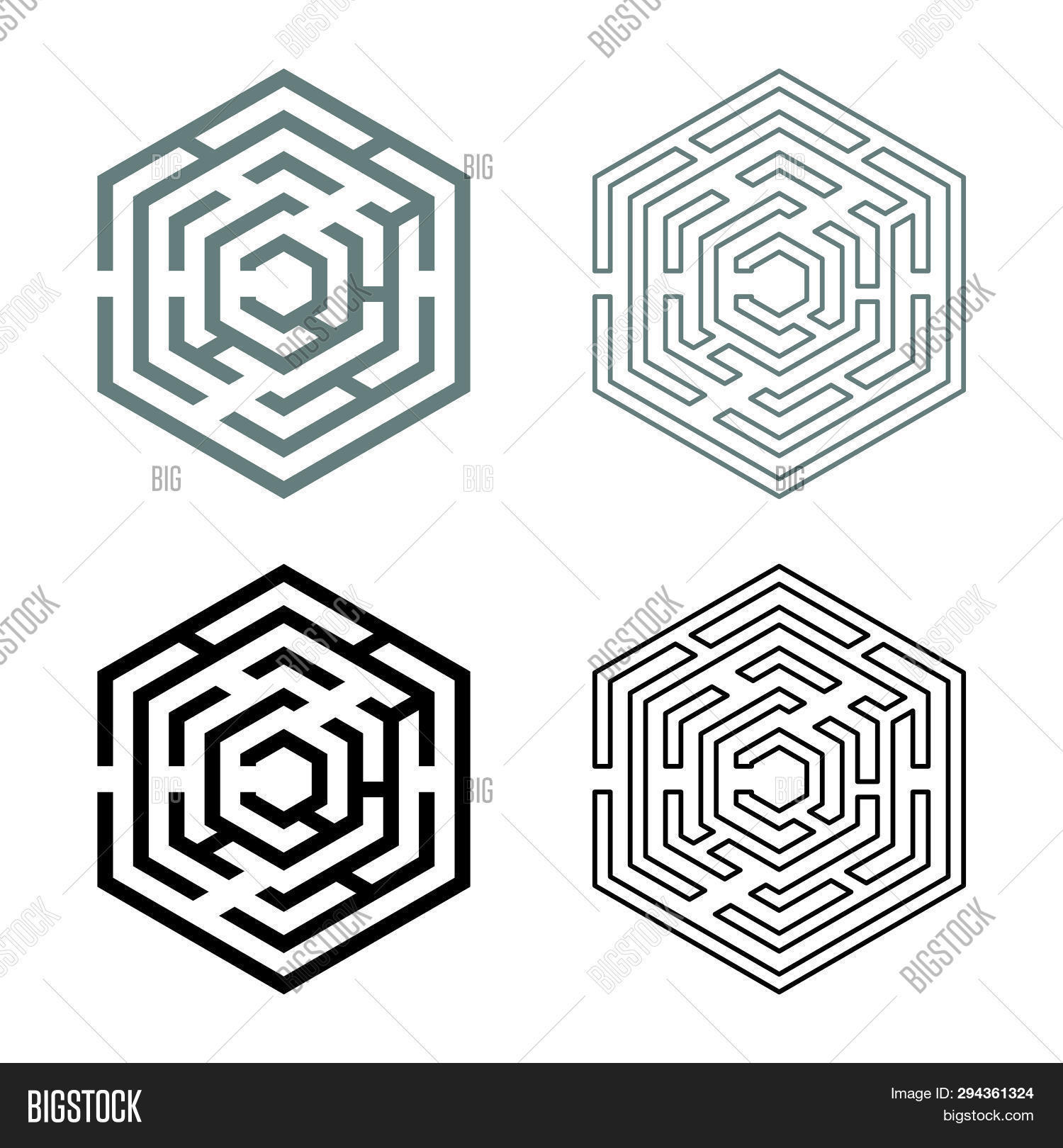 Hexagonal Maze Vector & Photo (Free Trial) | Bigstock