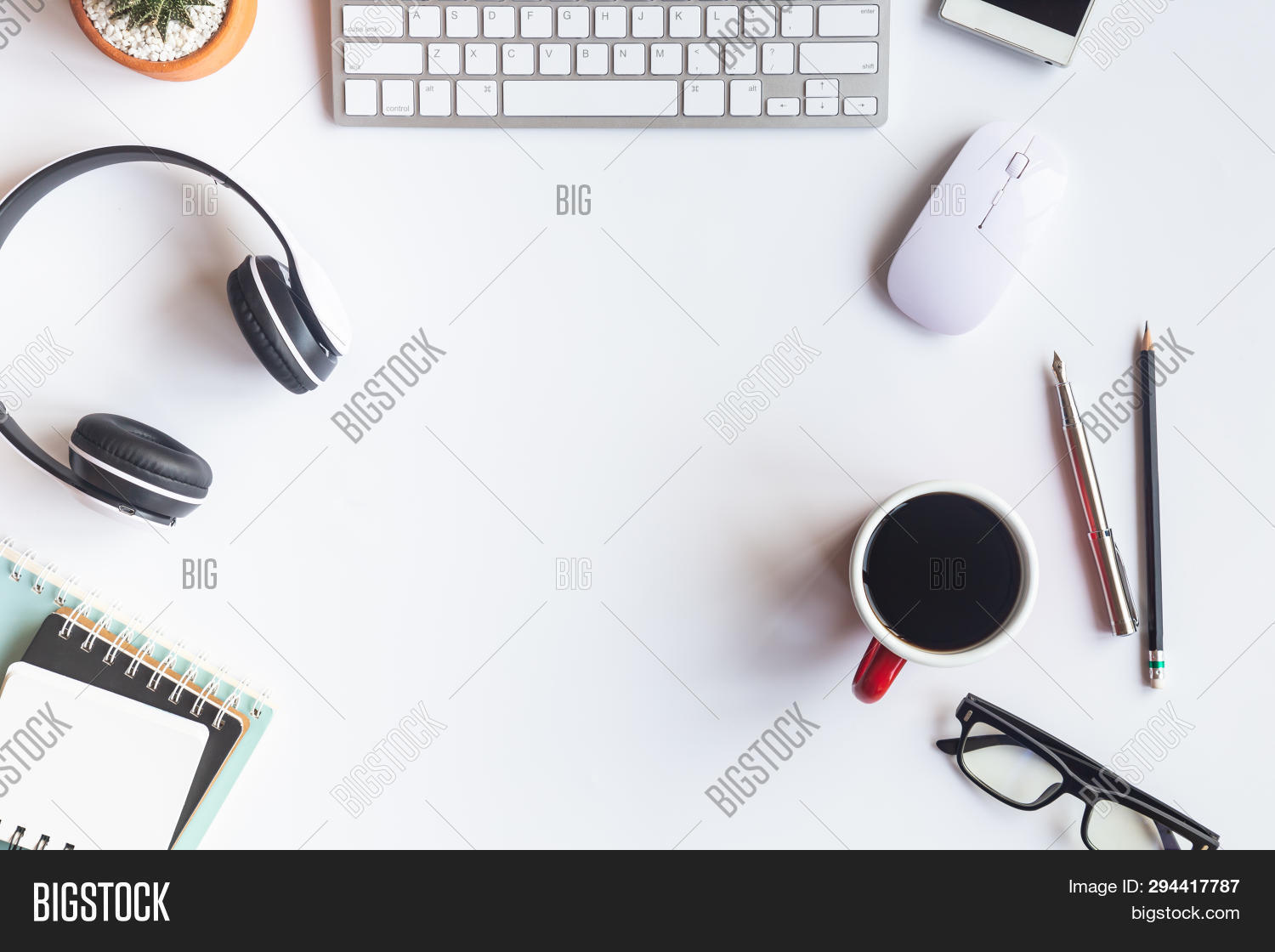 Top View Desk Office Image & Photo (Free Trial) | Bigstock