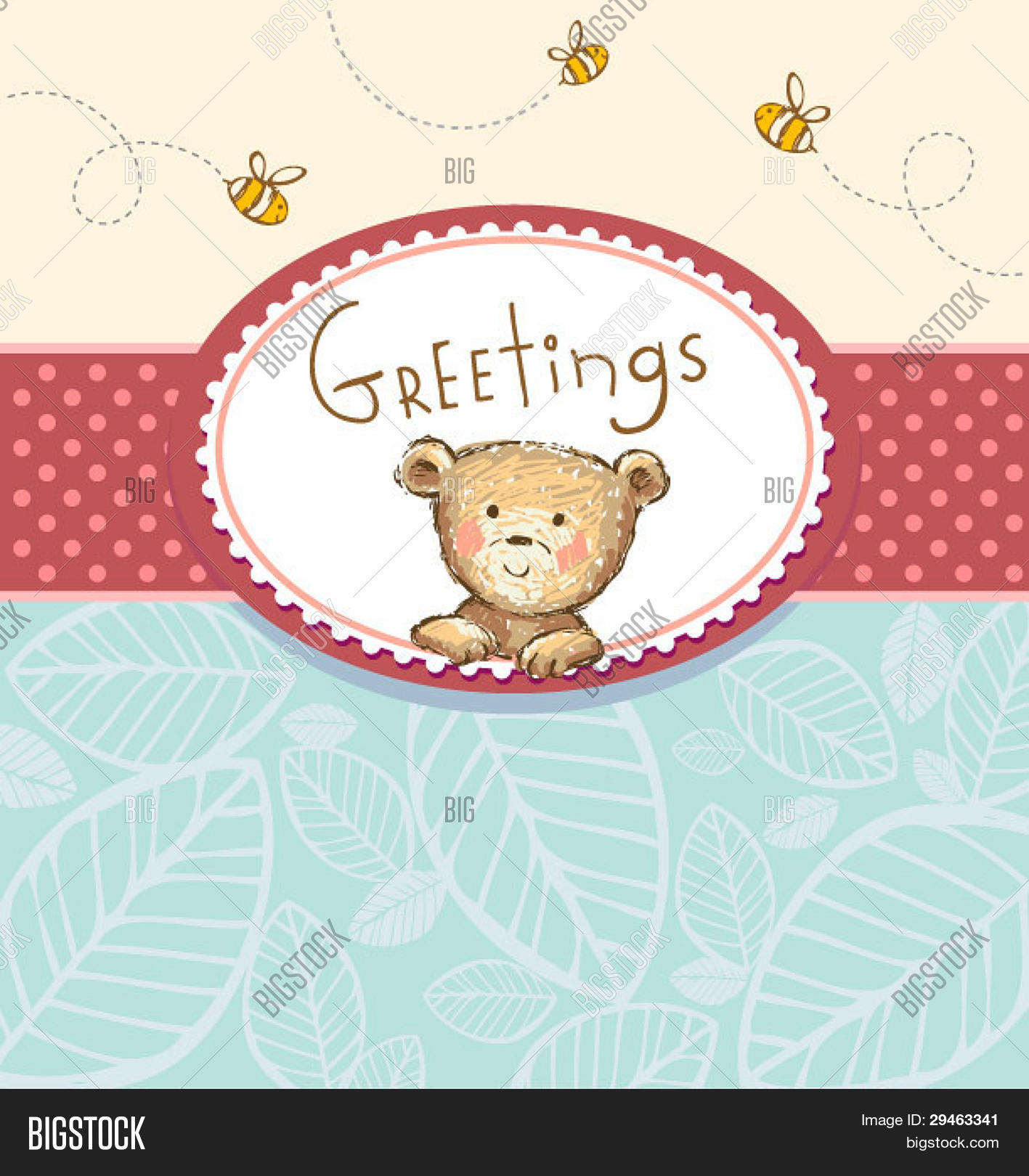 Cute Greeting Card Vector & Photo (Free Trial) | Bigstock