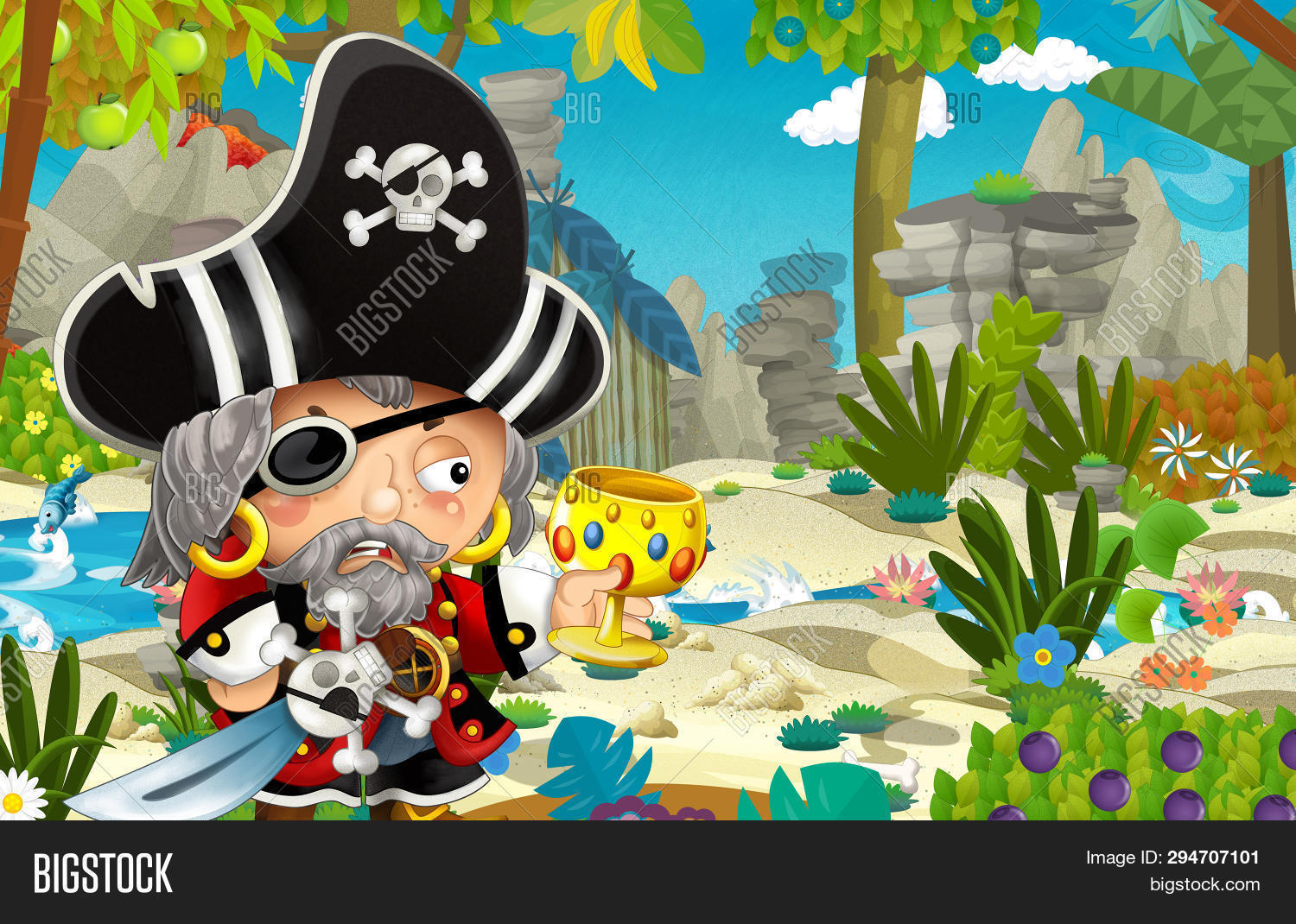 Cartoon Scene Pirate Image & Photo (Free Trial) | Bigstock