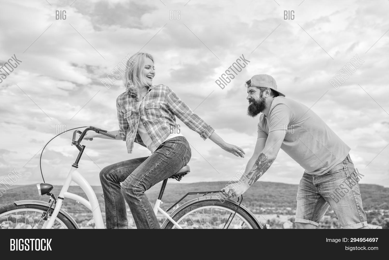 Man Pushes Girl Ride Image & Photo (Free Trial) | Bigstock
