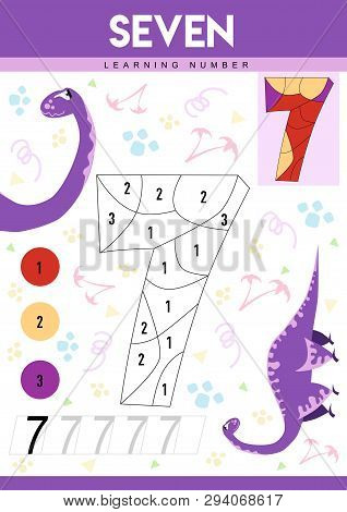 Learn Numbers 7 Dino Vector & Photo (Free Trial) | Bigstock
