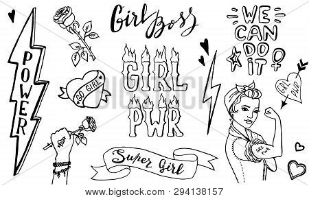 Girl Power Doodle Vector & Photo (Free Trial) | Bigstock