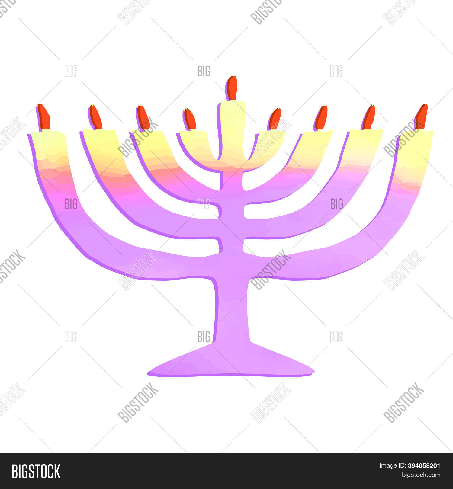 Watercolor Chanukiah. Image & Photo (Free Trial) | Bigstock