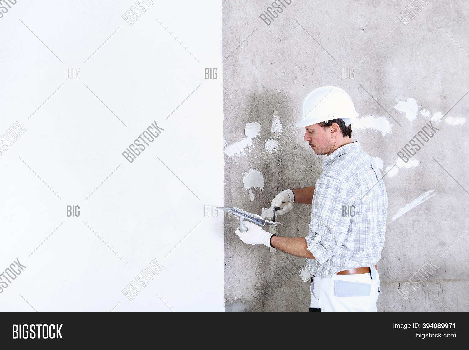 Plasterer Man Work Image & Photo (Free Trial) | Bigstock