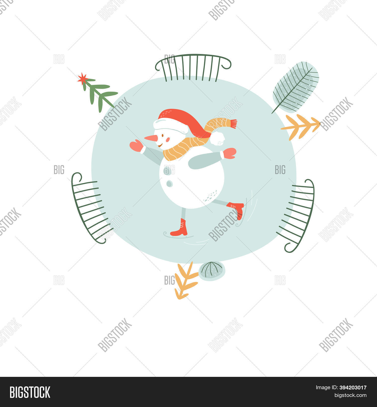 Ice Skate. Snowman Image & Photo (Free Trial) | Bigstock