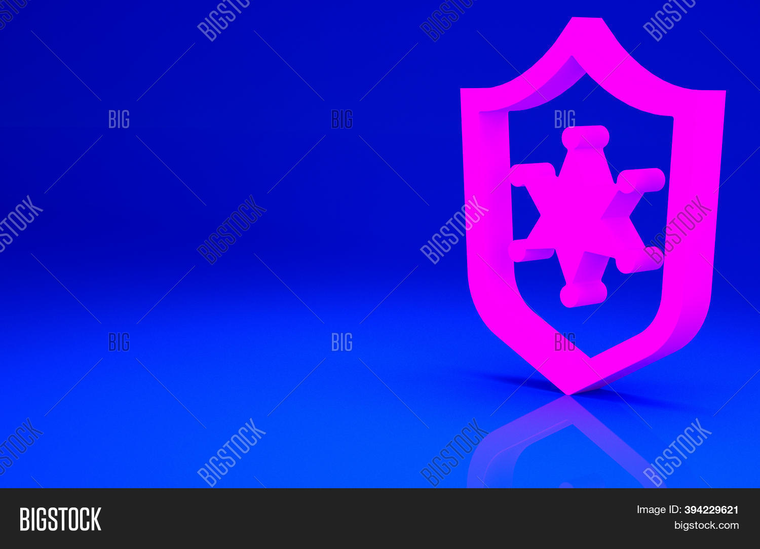 Pink Police Badge Icon Image & Photo (Free Trial) | Bigstock