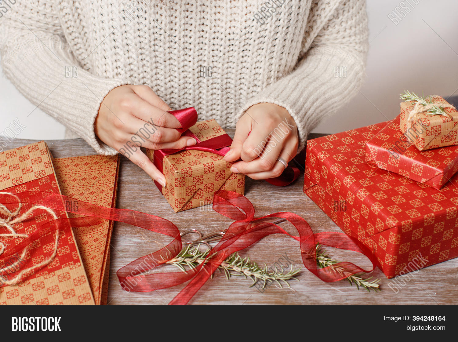 Woman Ties Ribbon Bow Image & Photo (Free Trial) | Bigstock