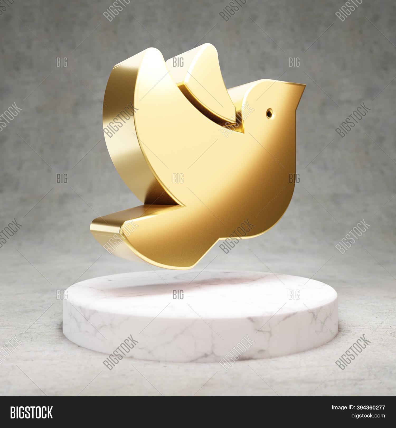 Dove Icon. Gold Glossy Image & Photo (Free Trial) | Bigstock