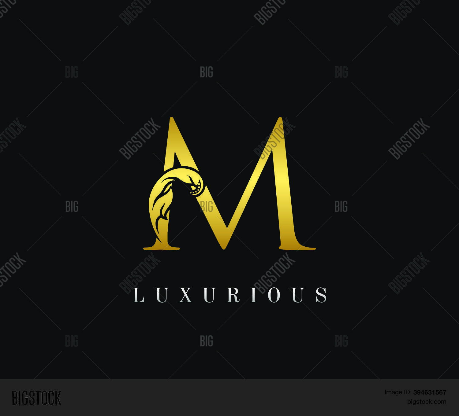 Golden M Luxury Logo Vector & Photo (Free Trial) | Bigstock