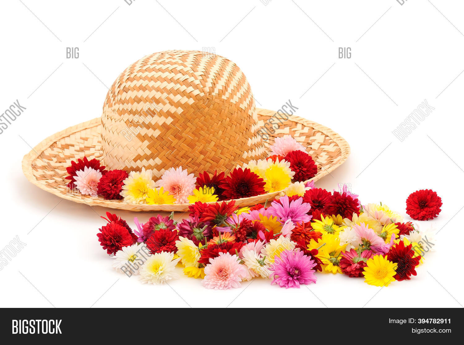 Straw Hat Flowers Image & Photo (Free Trial) | Bigstock