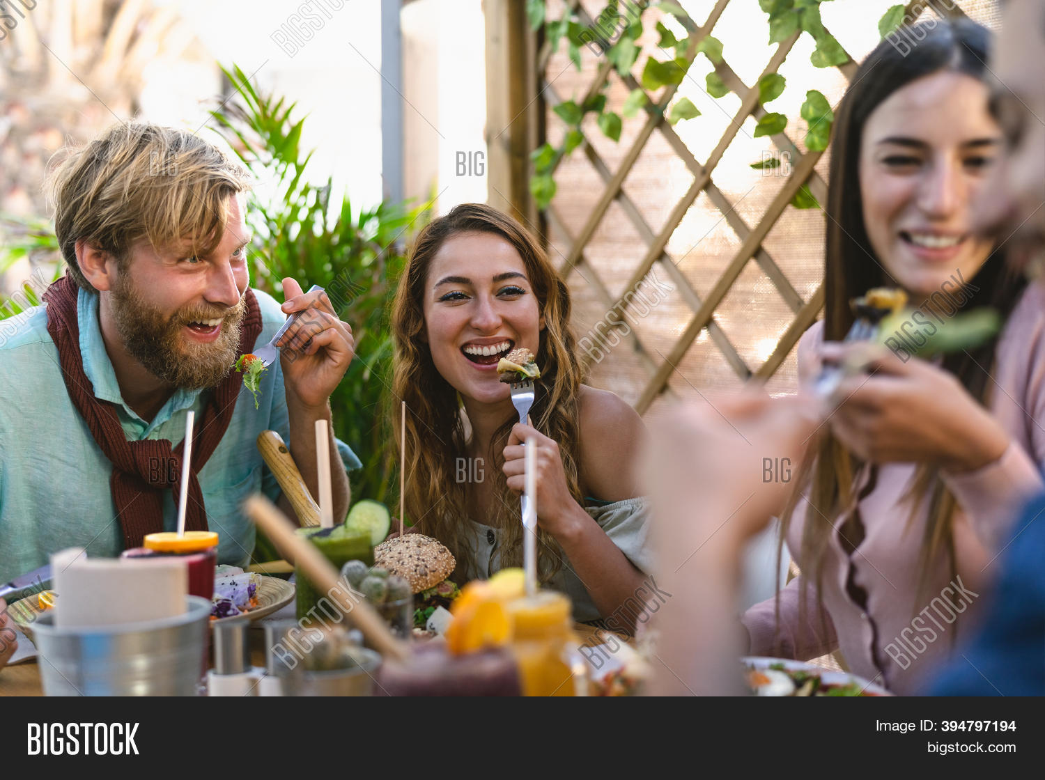 Happy Friends Lunching Image & Photo (Free Trial) | Bigstock
