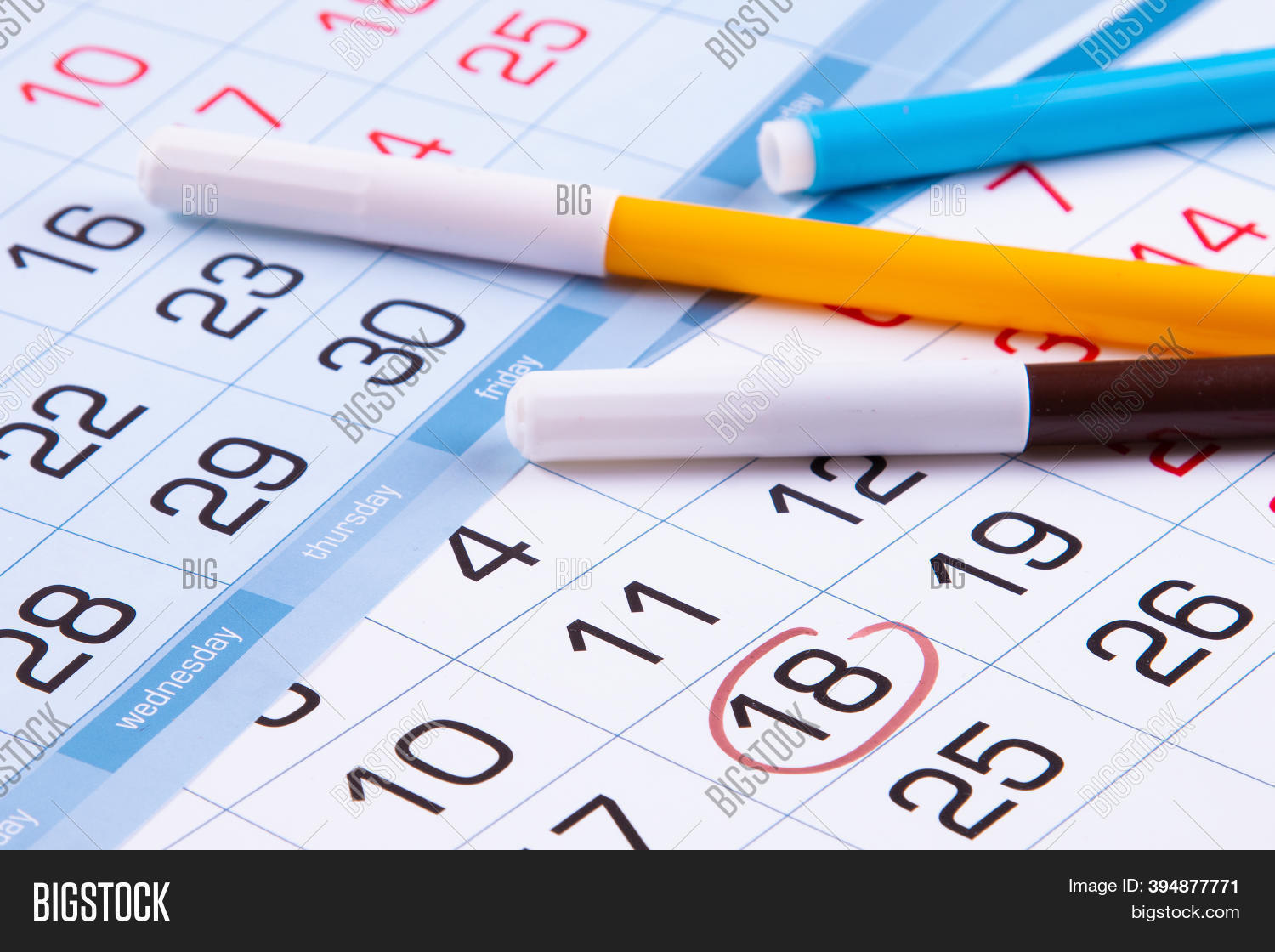 Calendar Markers. Image & Photo (Free Trial) | Bigstock