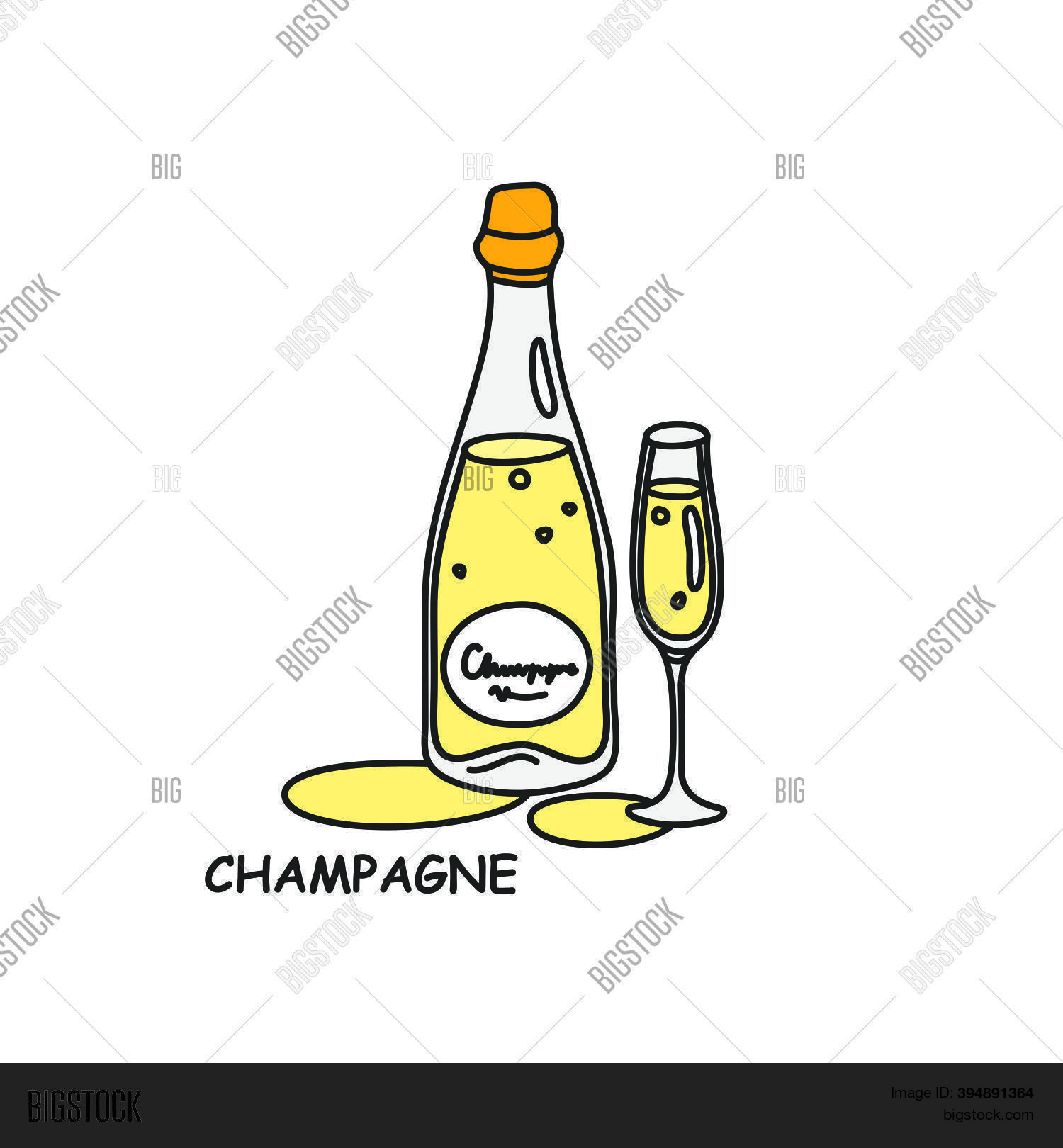 Champagne Bottle Vector & Photo (Free Trial) | Bigstock