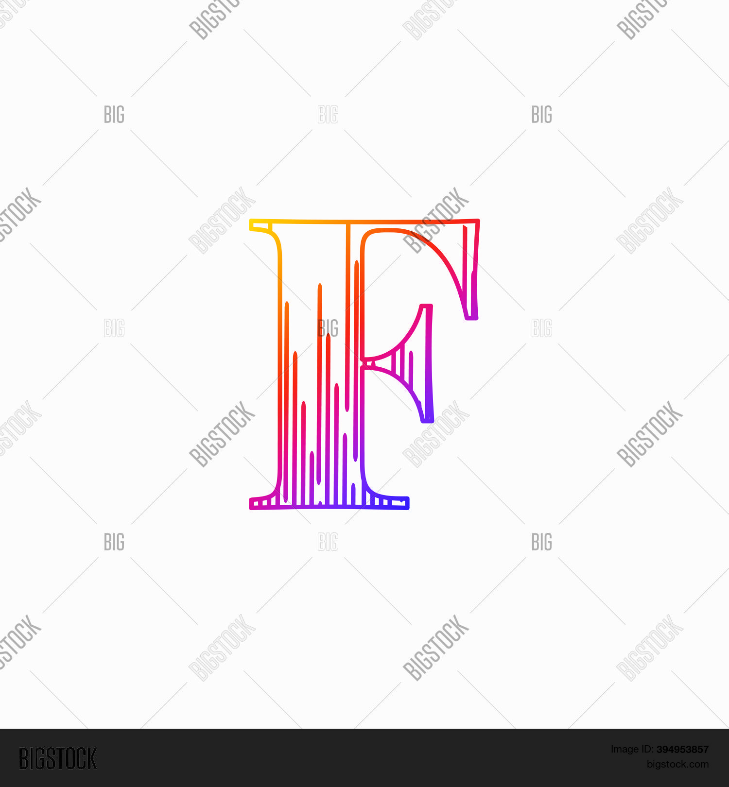 F Letter Striped Vector & Photo (Free Trial) | Bigstock