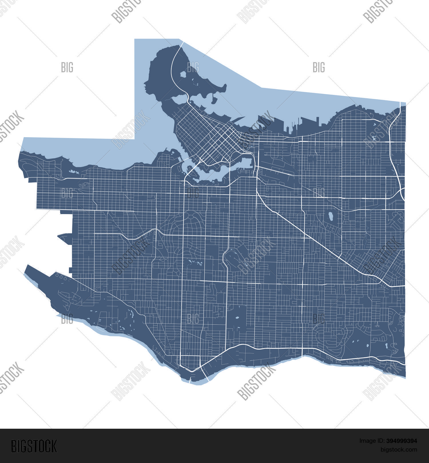 Vancouver Map. Vector & Photo (Free Trial) | Bigstock