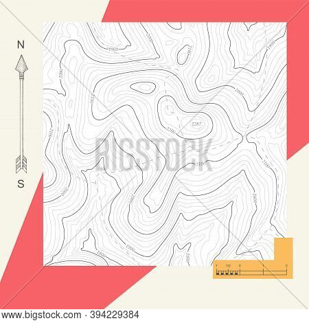 Topographic Line Map Vector & Photo (Free Trial) | Bigstock