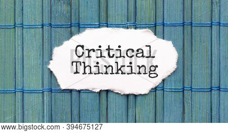 Critical Thinking Text Image & Photo (Free Trial) | Bigstock