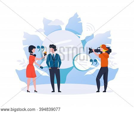 News Reporters Talk Vector & Photo (Free Trial) | Bigstock