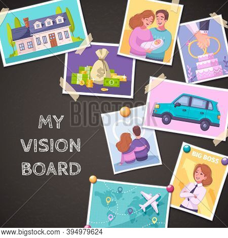 Vision Board Cartoon Vector & Photo (Free Trial) | Bigstock