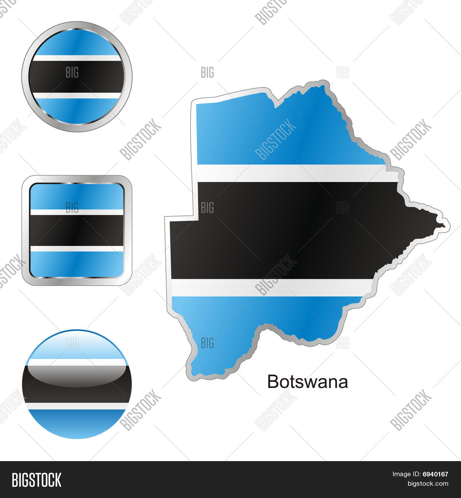 Flag Botswana Map Web Vector & Photo (Free Trial) | Bigstock