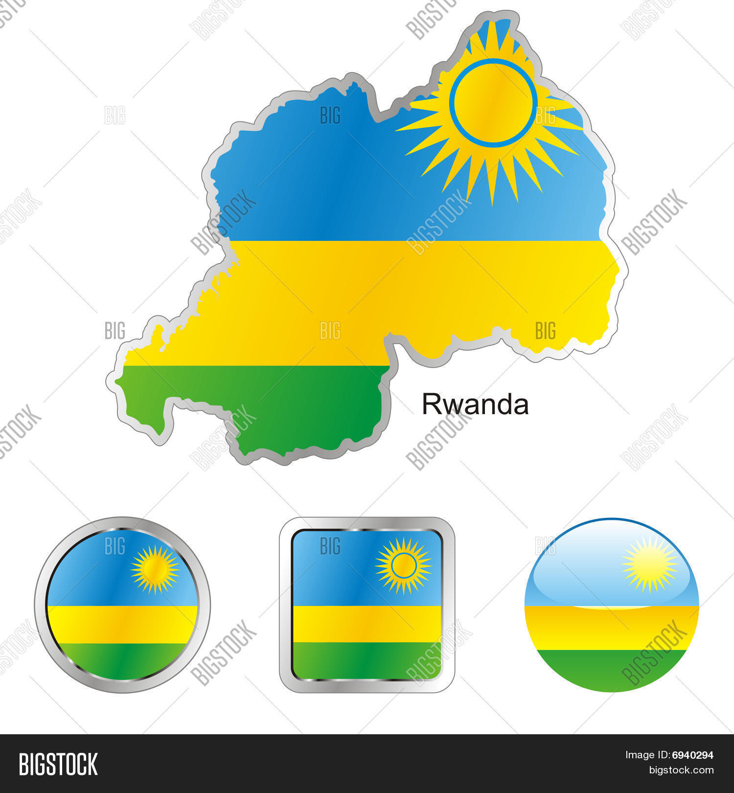 Flag Rwanda Map Web Vector & Photo (Free Trial) | Bigstock